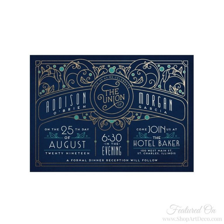 Vintage Style Invitations | 1920s + Art Deco Invites | The Deco Shop