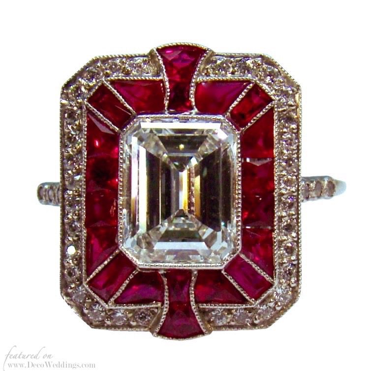 Ruby Art Deco Jewelry || July Birthstone